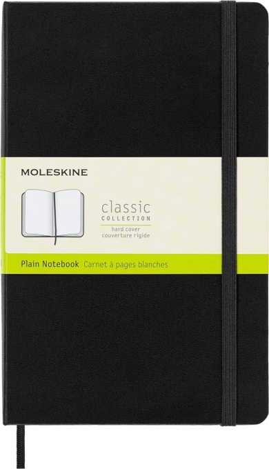 Moleskine Rokovnik sveska – tvrdi povez, bez linija, Large (13 × 21 cm), crna