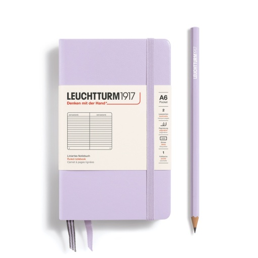 Notebook Pocket (A6), Tvrdi Povez , 187 numbered pages, Lilac, Linije