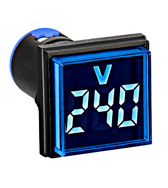 Voltmeter, 22,5 mm, 50–500 V AC, plavi, kvadratni
49
