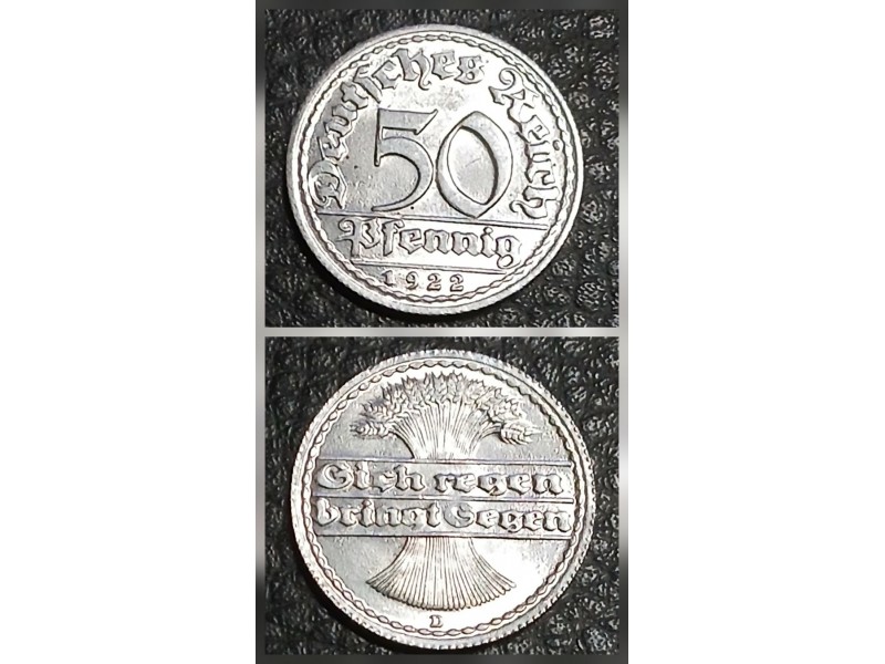 50 PFENNIG 1922 – NEMAČKA (D) – VAJMARSKA REPUBLIKA