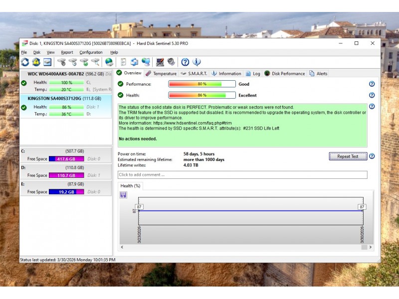 Kingston A400 SSD 120GB (80-86)