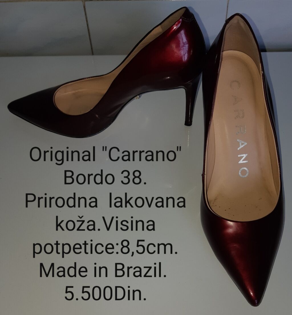 Original Carrano salonke - Model: bordo, špic - Veličina: 38 -