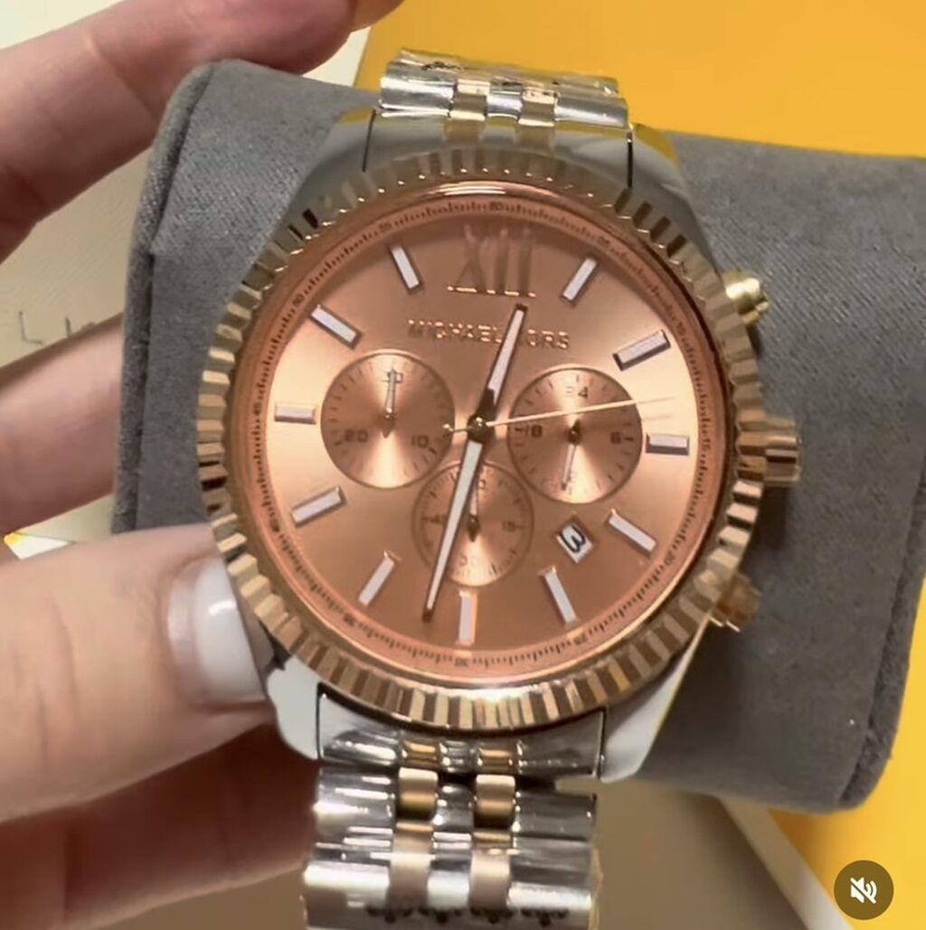 Michael Kors muški hronograf sat – dvo-tonski - Kućište od nerđajućeg