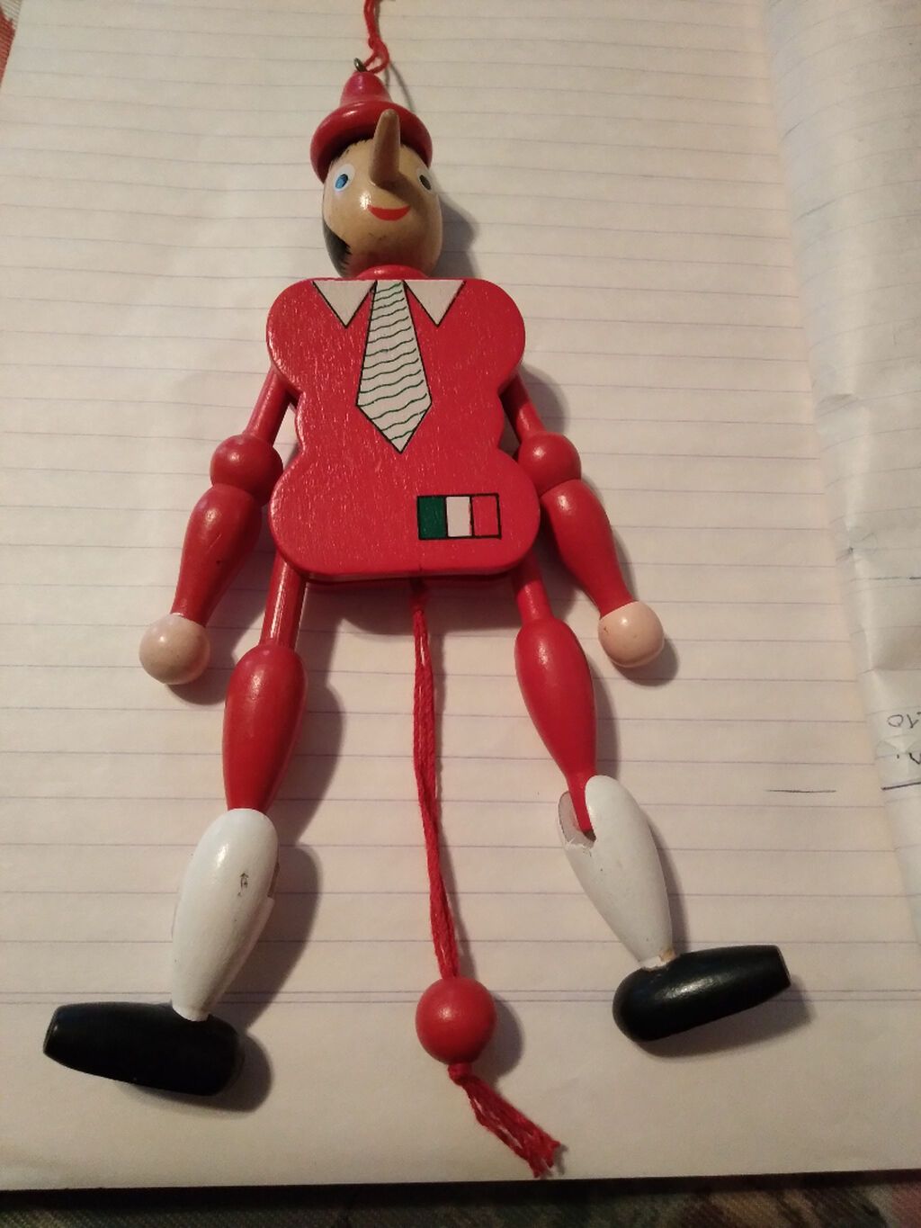 Pinokio drvena jumping jack figura 19 cm. Italy,ocuvana