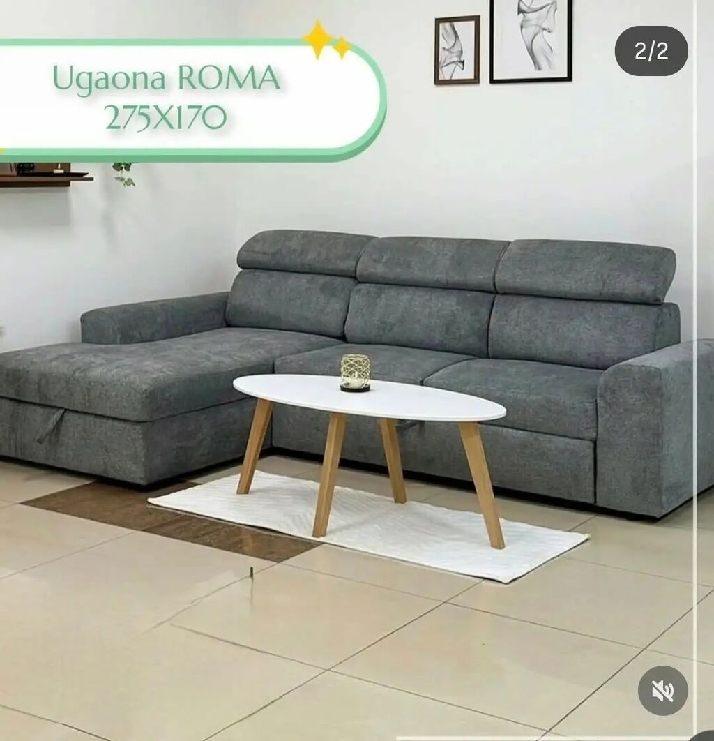 Ugaona garnitura ROMA – 275 x 170 cm - Moderan L‑profil sa prostranom