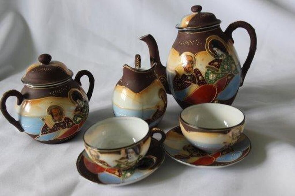 UNIKATNI STARI KINESKI PORCELAN RUČNO BOJEN, KOMPLETAN SET | Veoma