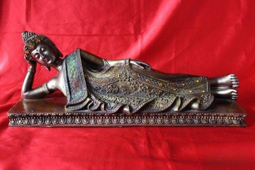 STARA FIGURA BUDE, RECLINING BUDDHA, LEŽEĆI BUDA, RETKO | Stara