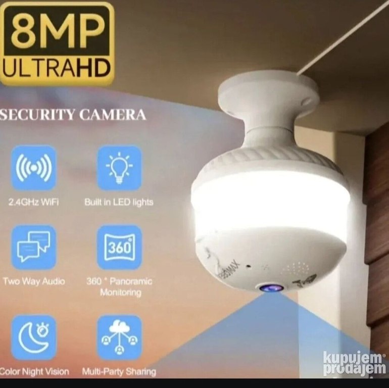 03. V380-D8 Spotlight 2-u-1 Pametna WiFi Kamera Cena 5100 din (3MP