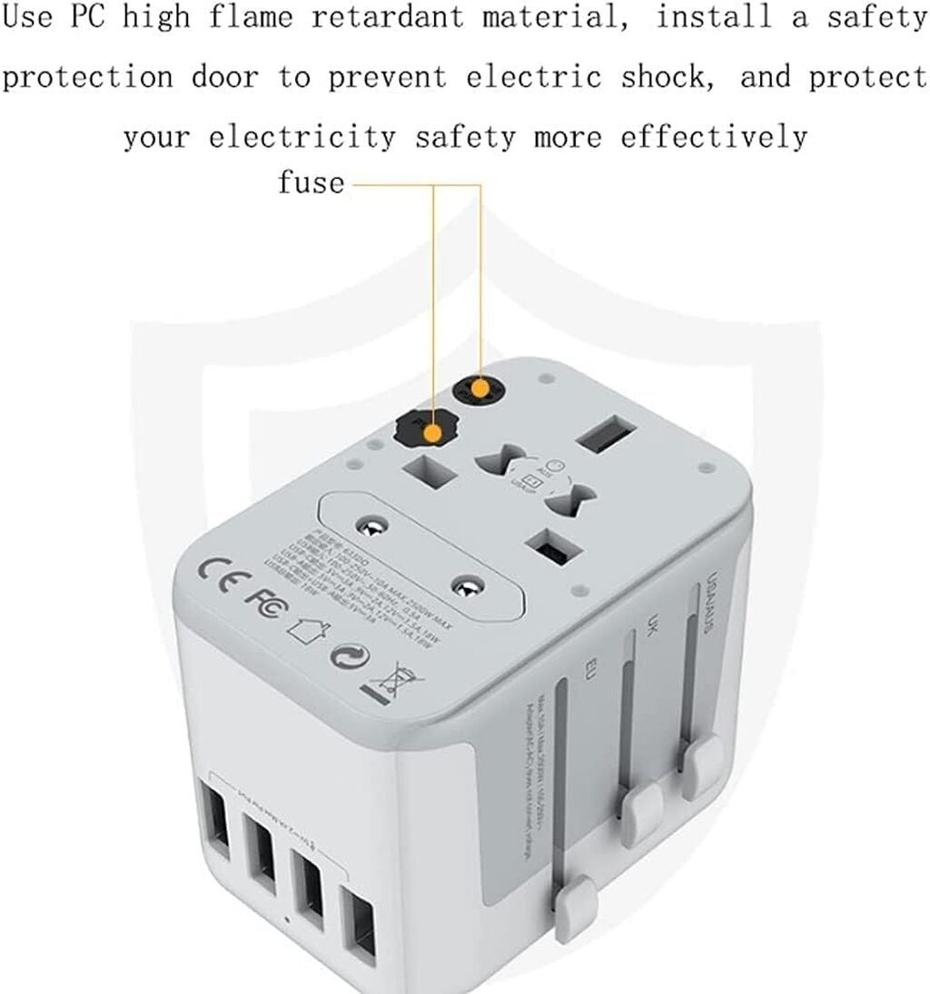 Univerzalni putni adapter sa USB portovima – TESSAN/XINNUO tip -