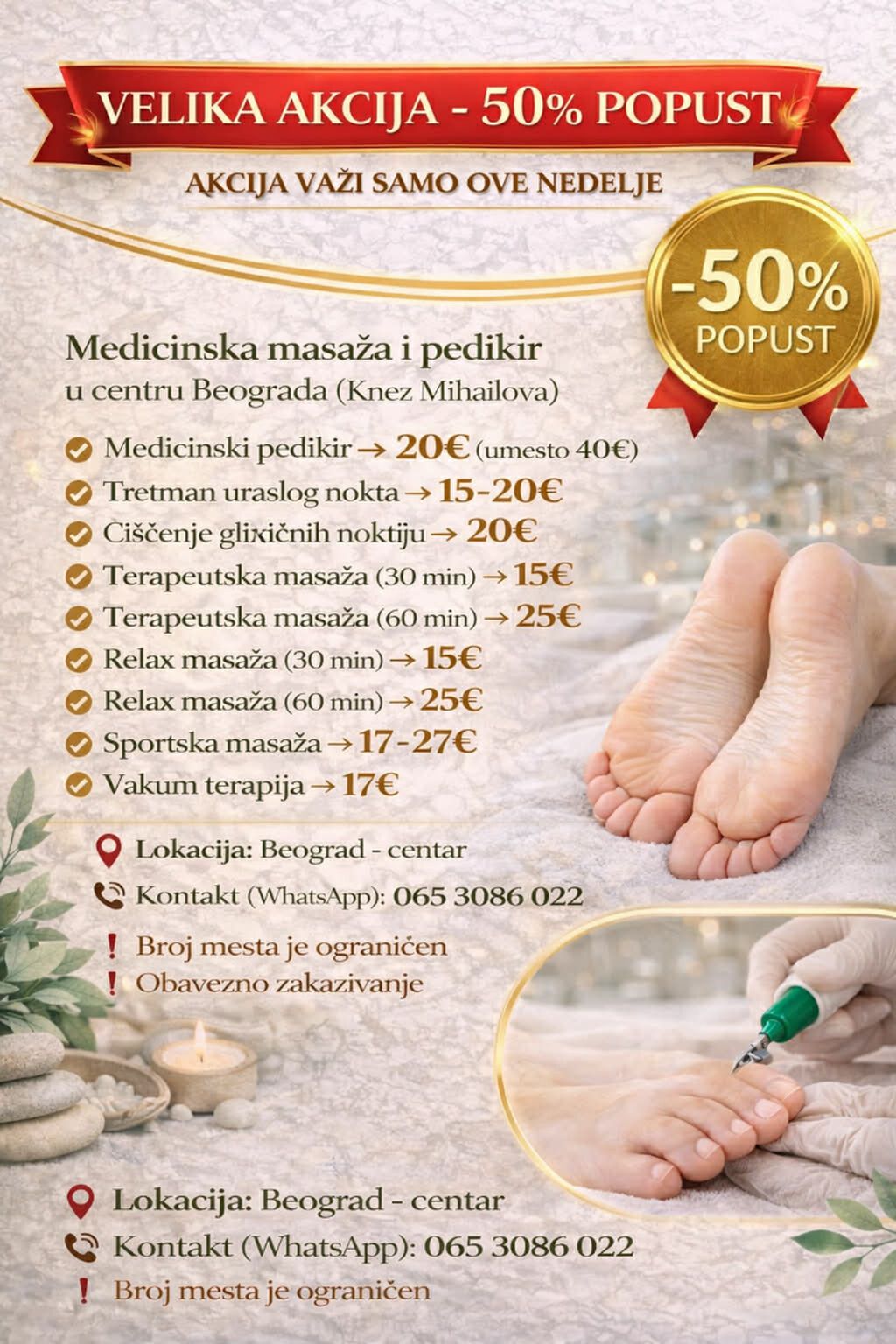    SPECIJALNA PONUDA – 50% POPUSTA    Iskoristite jedinstvenu priliku