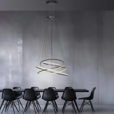 LED luster PURE E-Flying Rings siva CCT dimabilna PAUL NEUHAUS