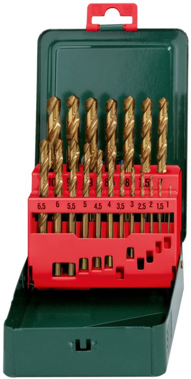 Metabo HSS-TIN set titanijumskih burgija za metal 19-delni 1,0-10mm (627156000)
