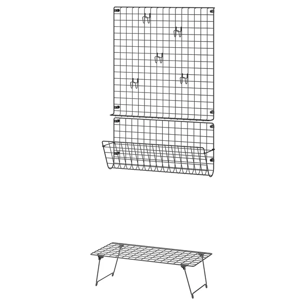 Nameštaj za hodnik, 3 kom., siva