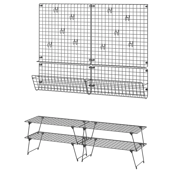 Nameštaj za hodnik, 8 kom., siva