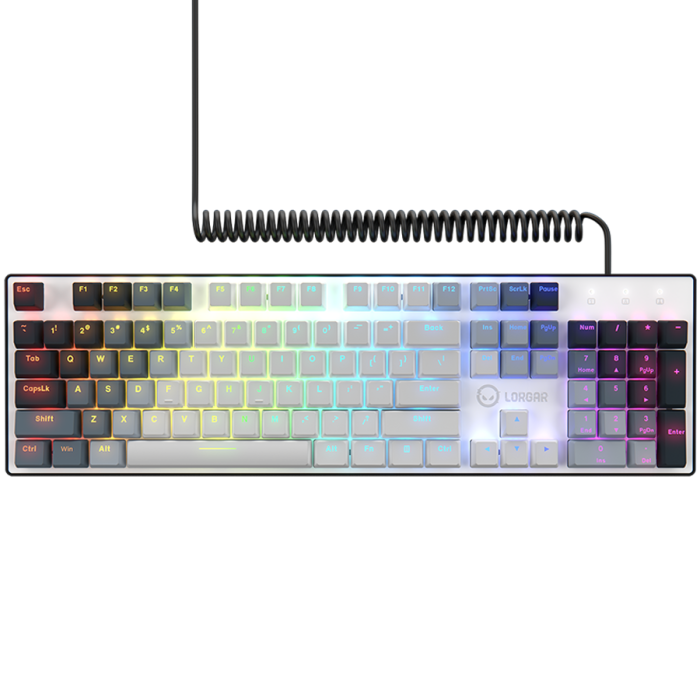 LORGAR Azar 514, Wired mechanical gaming keyboard, RGB backlight, 1680000 colour variations, 18 modes, keys number: 104, 50M clicks, linear dream switches, spring cable up to 3.4m, ABS plastic+met...