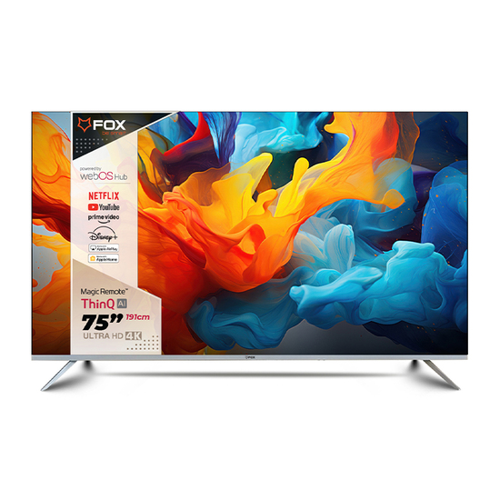 Televizor Fox 75WOS626D, 75" (190.5 cm), 4K Ultra HD 3840 x 2160p, webOS WEE 3.0 , Crna