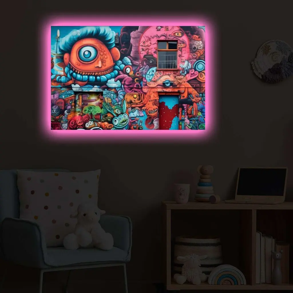 Wallity Slika sa LED osvetljenjem 4570POPARTDACT-009, 45x70 cm