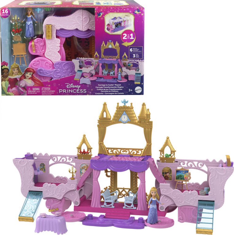 DISNEY PRINCESS SET 2IN1 KOCIJA I ZAMAK HWX17-9634