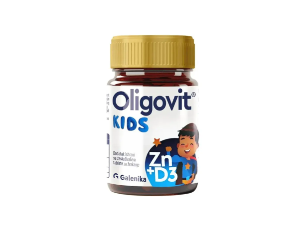OLIGOVIT KIDS ZN+D3 TABLETE ZA ŽVAKANJE 60 KOM