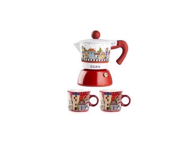 Set Moka Coffee set 3 - Paese Mio, Red