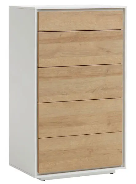 Komoda Arga 4+1 fioka hrast-bela