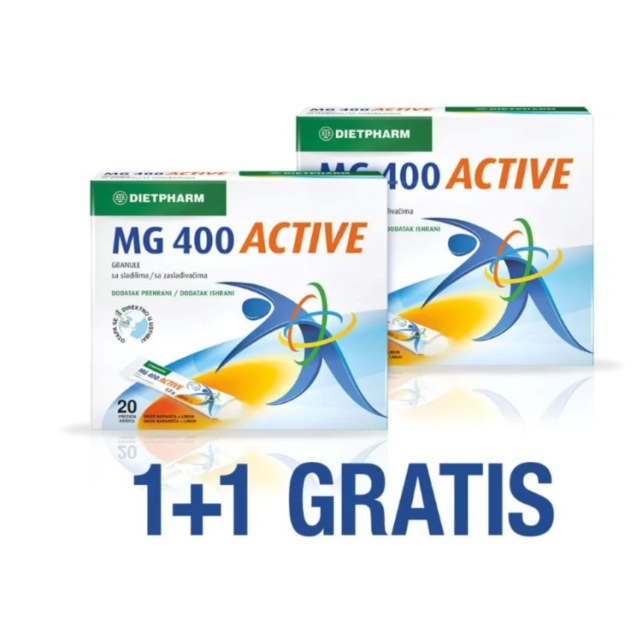 DIETPHARM MAGNEZIJUM 400 ACTIVE 20 KESICA 1+1 GRATIS