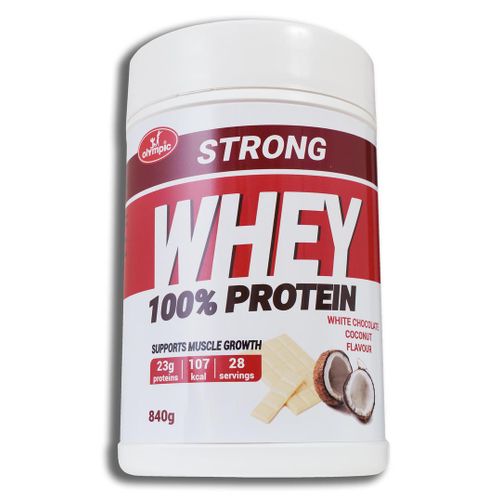 Olympic Protein Strong Whey 100% Bela čokolada - Kokos 840g