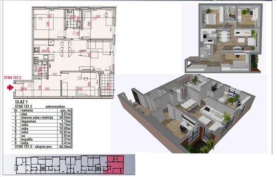 Beograd, Batajnica, Stan, 3.0, 80m2