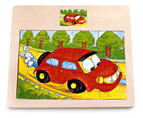 Pino Toys Drvene puzzle 12 delova Auto