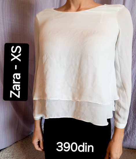 Zara ženska majica bluza bela XS/34