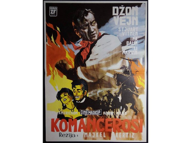 KOMANČEROSI (1961) Džon Vejn FILMSKI PLAKAT