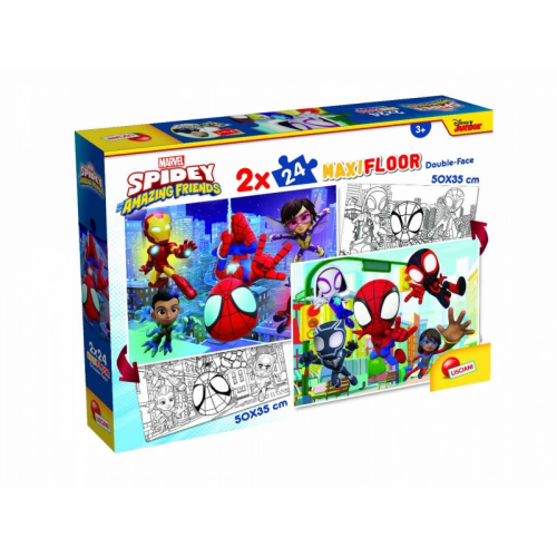 Slagalica Lisciani 108Pcs Maxi Marvel Spiderman 2U1 Slozi I Oboji 99764