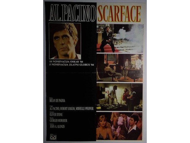 SCARFACE / LICE SA OŽILJKOM (1984) Al Paćino PLAKAT