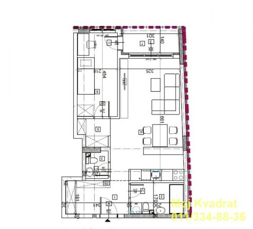 Dvosoban stan, Beograd – Autokomanda | Prodaja · 53m² · 211.167€