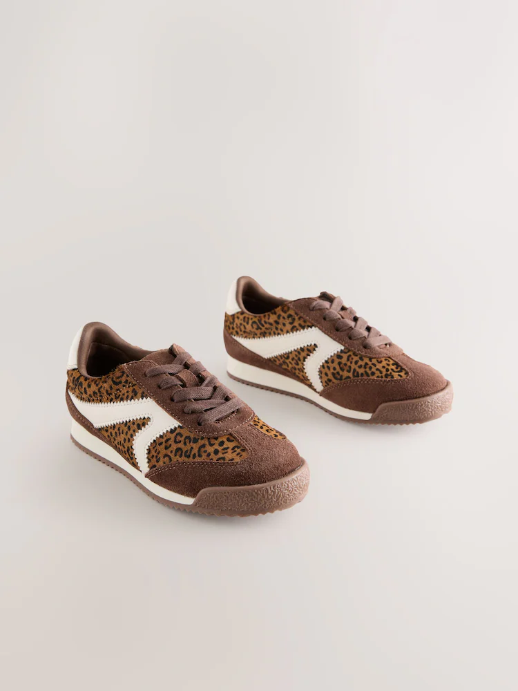 Suede Leopard print - Na pertlanje Treneri