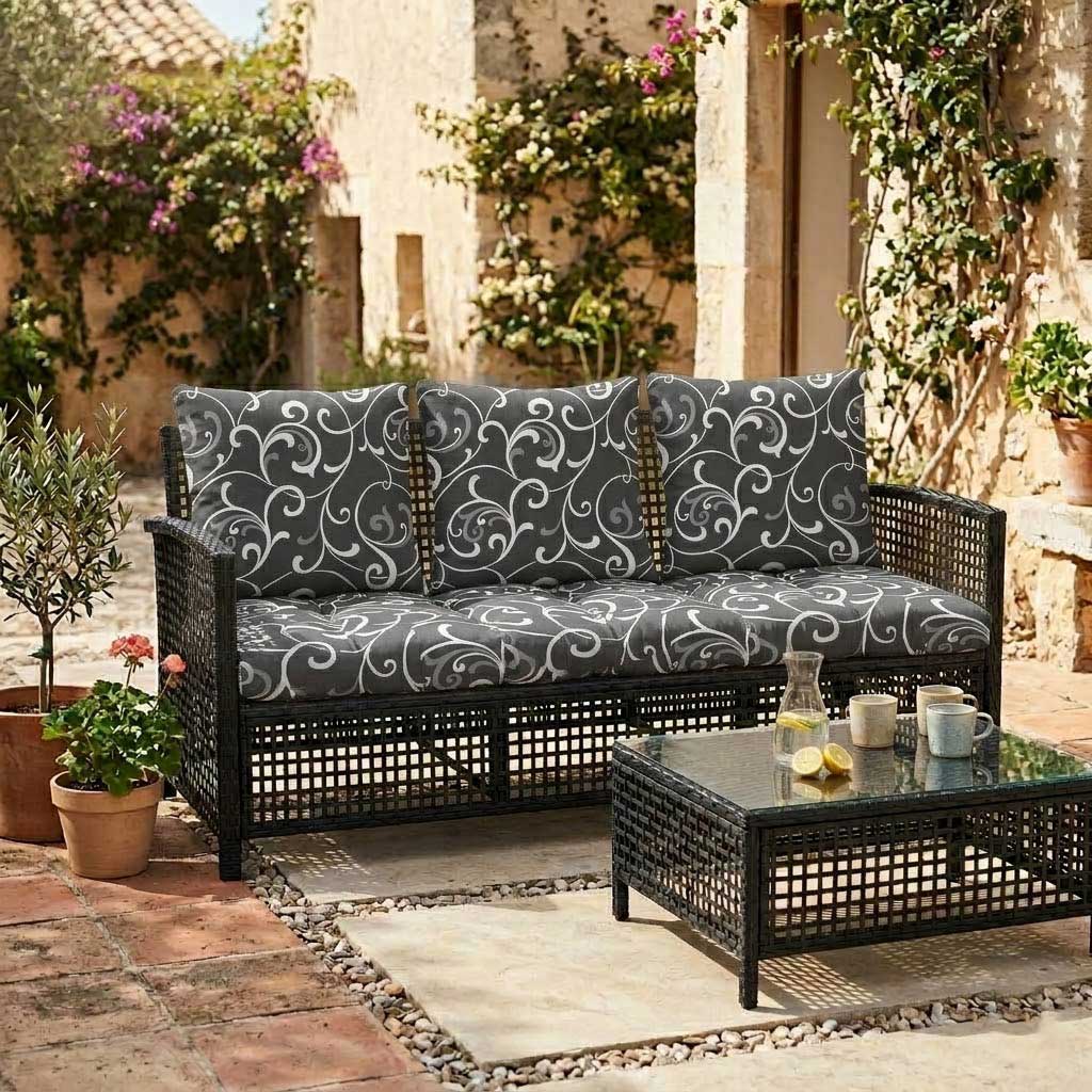 Jastuci za trosed - 160 x 50 x 50 cm - Black Ornament