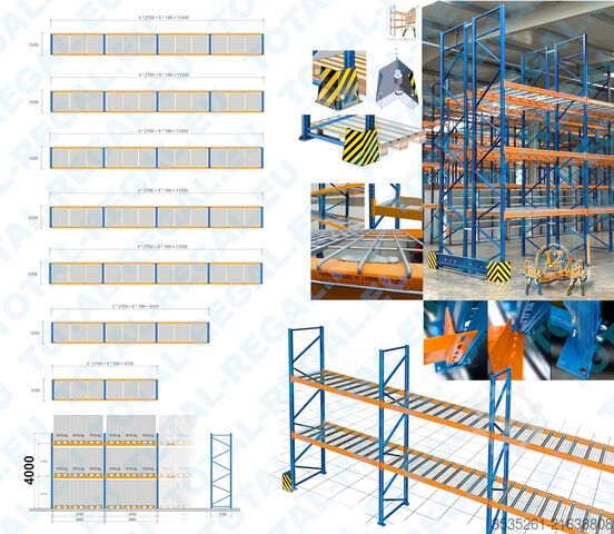 Paletni regali
TOTAL-REGAL / nedcon ca.71 lfm Palettenregal 4 m hoch, 2 Eb.