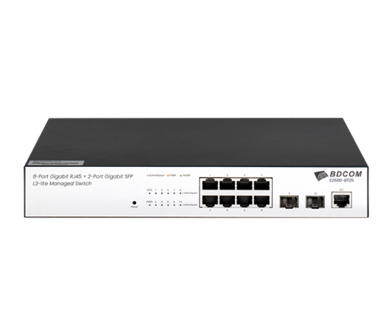 BDCOM S2500-8T2S ,switch 8 x Gigabit RJ45, 2 x Gigabit SFP, L3-lite