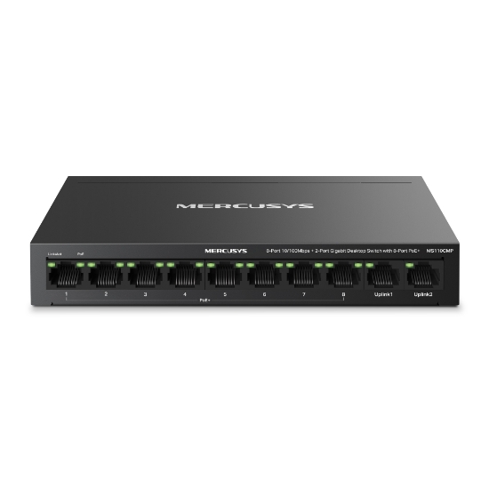 Mercusys MS110CMP V1.0, 8-Port 10/100Mbps + 2-Port Gbit Desktop Switch with 8-Port PoE+