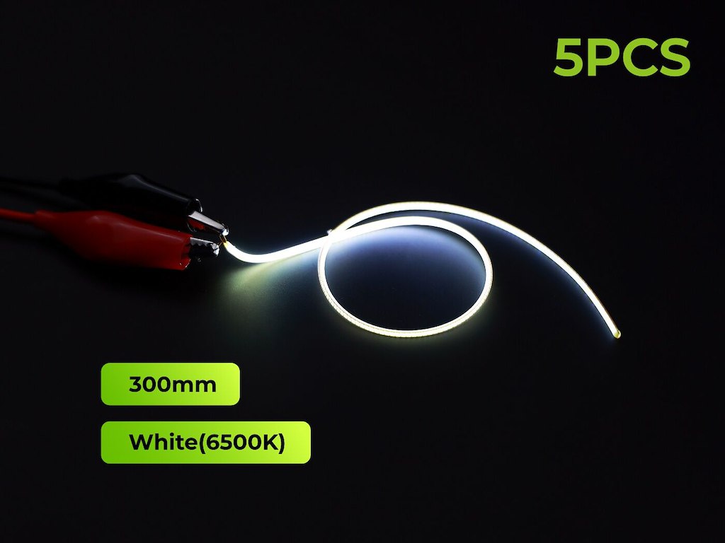 Single Ended COB LED Strip – White(6500K) 300mm