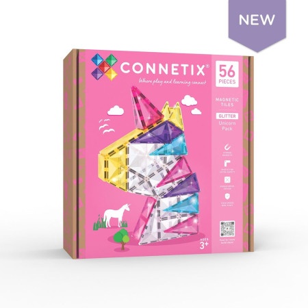 Connetix Magnetni konstruktor Jednorog svetlucavi set 56 delova ( SW12611 )