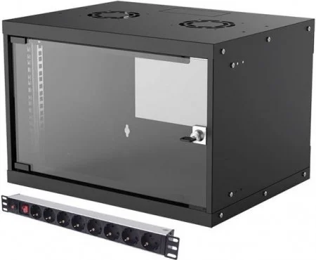 Intellinet LAN ormar zidni 6U400mm 714143+PDU 713986 crni ( 0537109 )