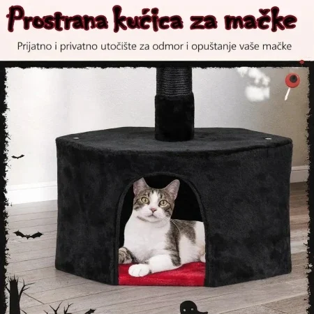 Maca Halloween penjalica i grebalica za Mačke do plafona 300cm Crna ( 1938 )