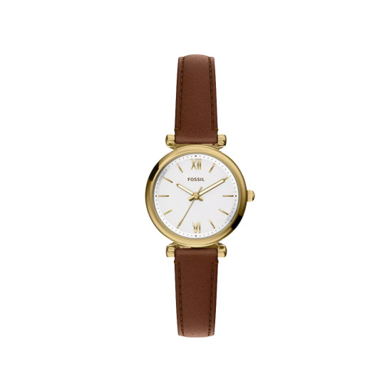 Fossil ES5464 ženski sat Carlie Mini Gold Tone Brown kožni kaiš 28mm