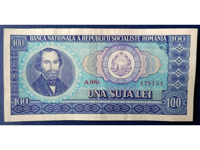 Rumunija - 100 lei - 1966