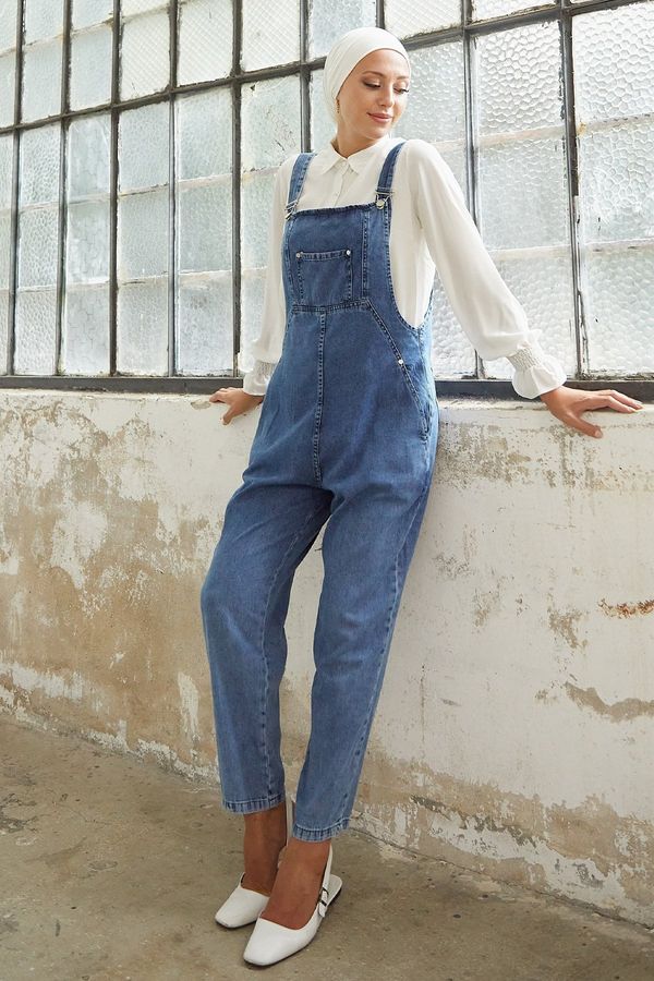 INSTYLE FRONT POCKET DETAILED SALOPET - BLUE