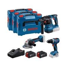BOSCH plavi alat Akumulatorski set alata GSR 18V-65 + GBH 18V-22 + GWS 18V-8 + 2x GBA 18V 5,0Ah + 3x L-BOXX, 0615A5009G