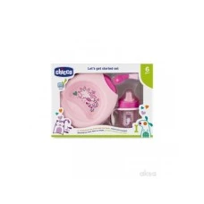 CHICCO Set 6m+, pribor, roze
