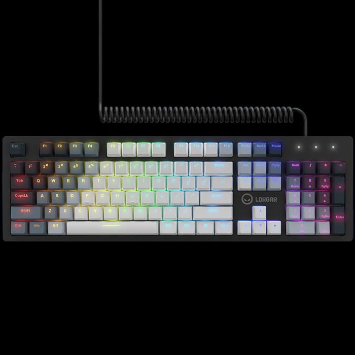 LORGAR Azar 514, Wired mechanical gaming keyboard, RGB backlight, 1680000 colour variations, 18 modes, keys number: 104, 50M clicks, linear dream switches, spring cable up to 3.4m, ABS plastic+met...
