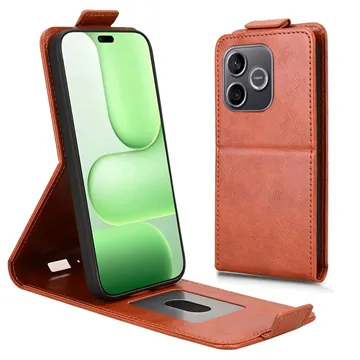 HONOR 600 LITE VERTICAL FLIP CASE WITH STAND - BROWN